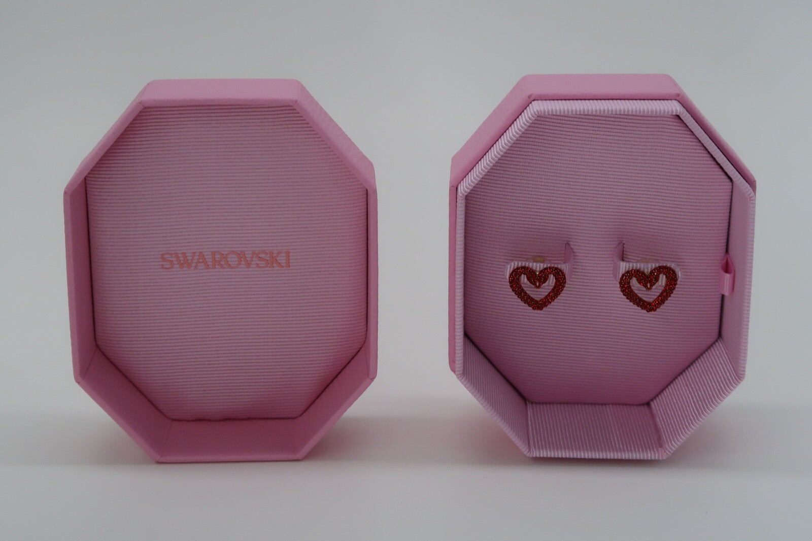 Swarovski Una Stud Earrings Heart Extra Small Red Gold-Tone Plated ...