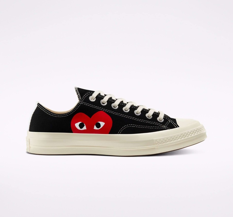 New Mens CONVERSE X COMME DES GARCONS PLAY CHUCK 70 150206C BLACK UK5.5 ...