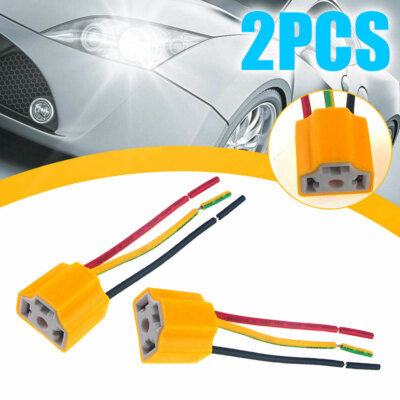 2x H4/9003/HB2 Female Pigtail Ceramic Headlight Connector/Plug/Adapter ...
