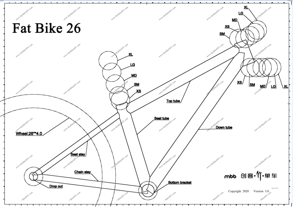 Custom Bamboo Fat Tire Bike Frame build Kit – 20", 24" & 26" Sizes | eBay