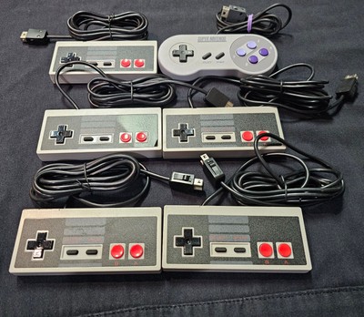 Lot Of 6 Nintendo Classic Controllers For NES and SNES Classic Editions ...