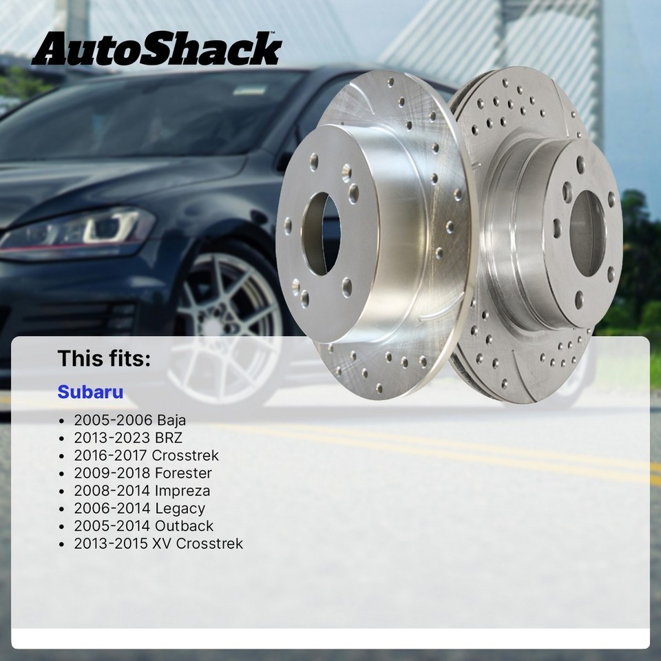 Front Drilled Slotted Brake Rotors for Subaru Forester Outback Legacy 2 ...