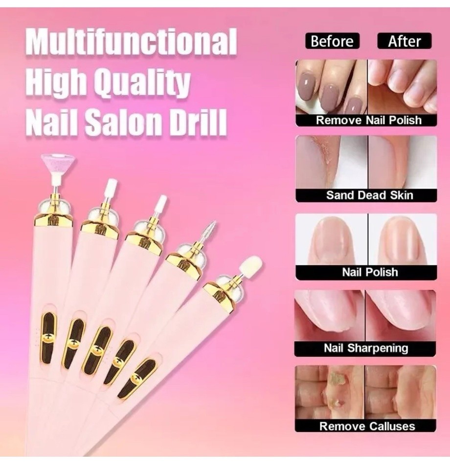 Electric Nail Files Manicure Set USB Nail Gel Polish Remover Pedicure ...
