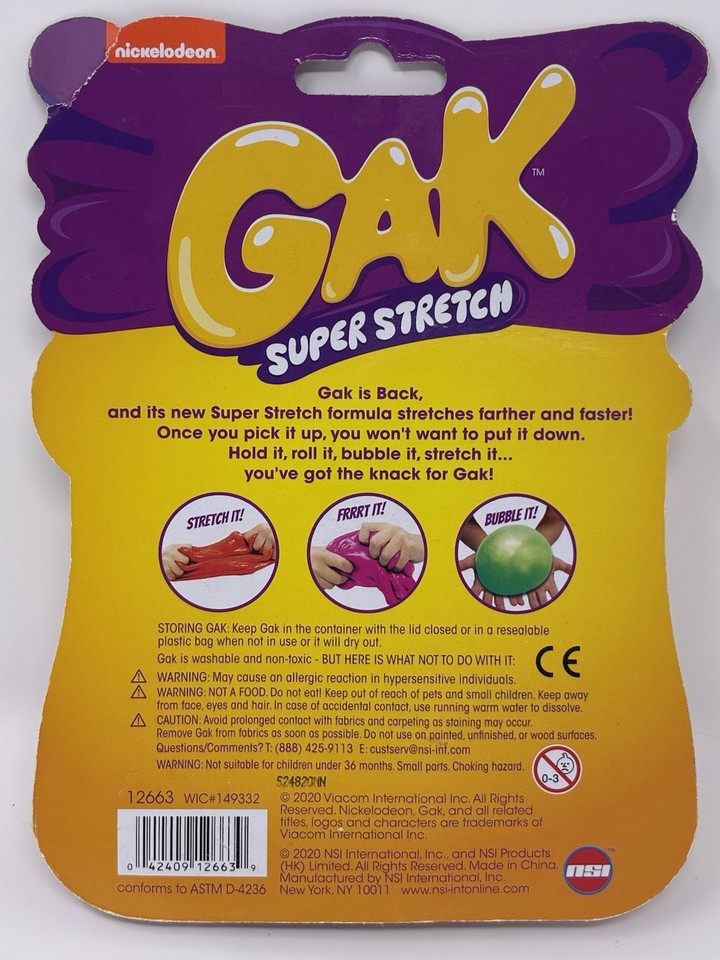 Nickelodeon Gak Super Stretch 12663 Rockin' Red & Hello Yellow 2020 ...