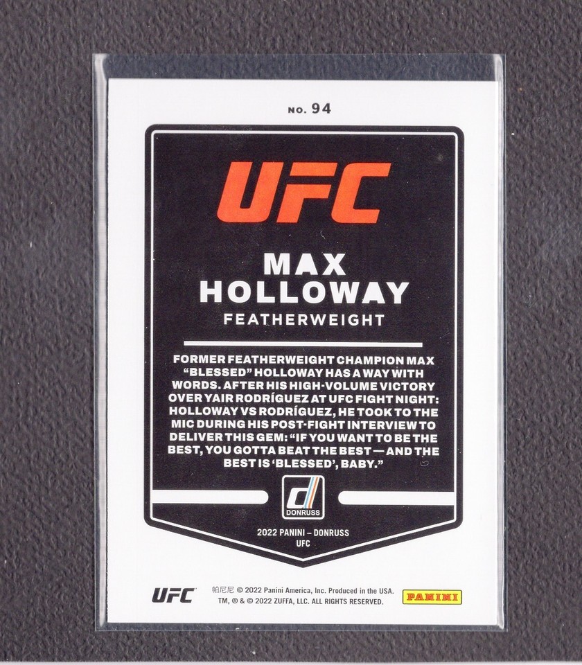 2022 Donruss UFC #94 Max Holloway | eBay