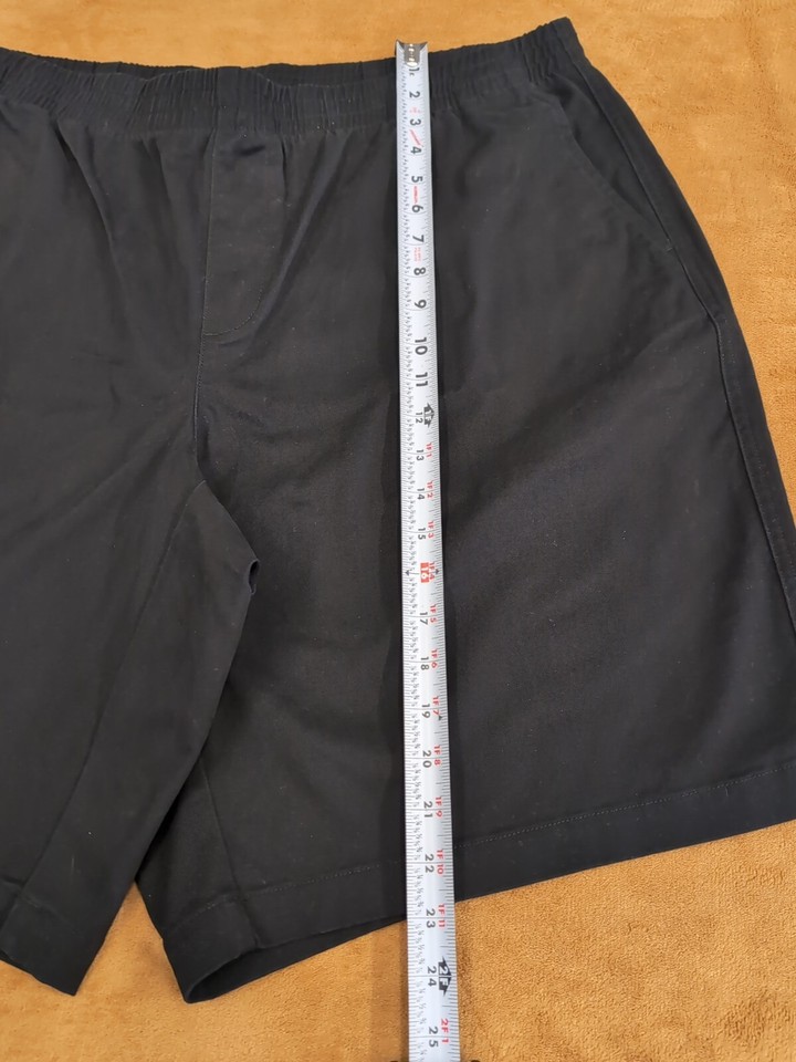 20W Lands' End Black Shorts Cotton Stretch Mid-Rise Elastic Waist | eBay