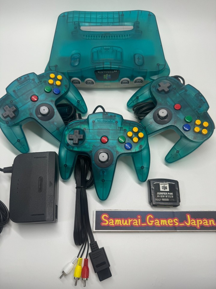 Nintendo 64 N64 Clear Blue Console + Controller + Accessory Region Free ...