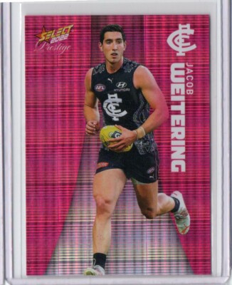2022 AFL SELECT PRESTIGE PINK PARALLEL JACOB WEITERING CARLTON BLUES ...