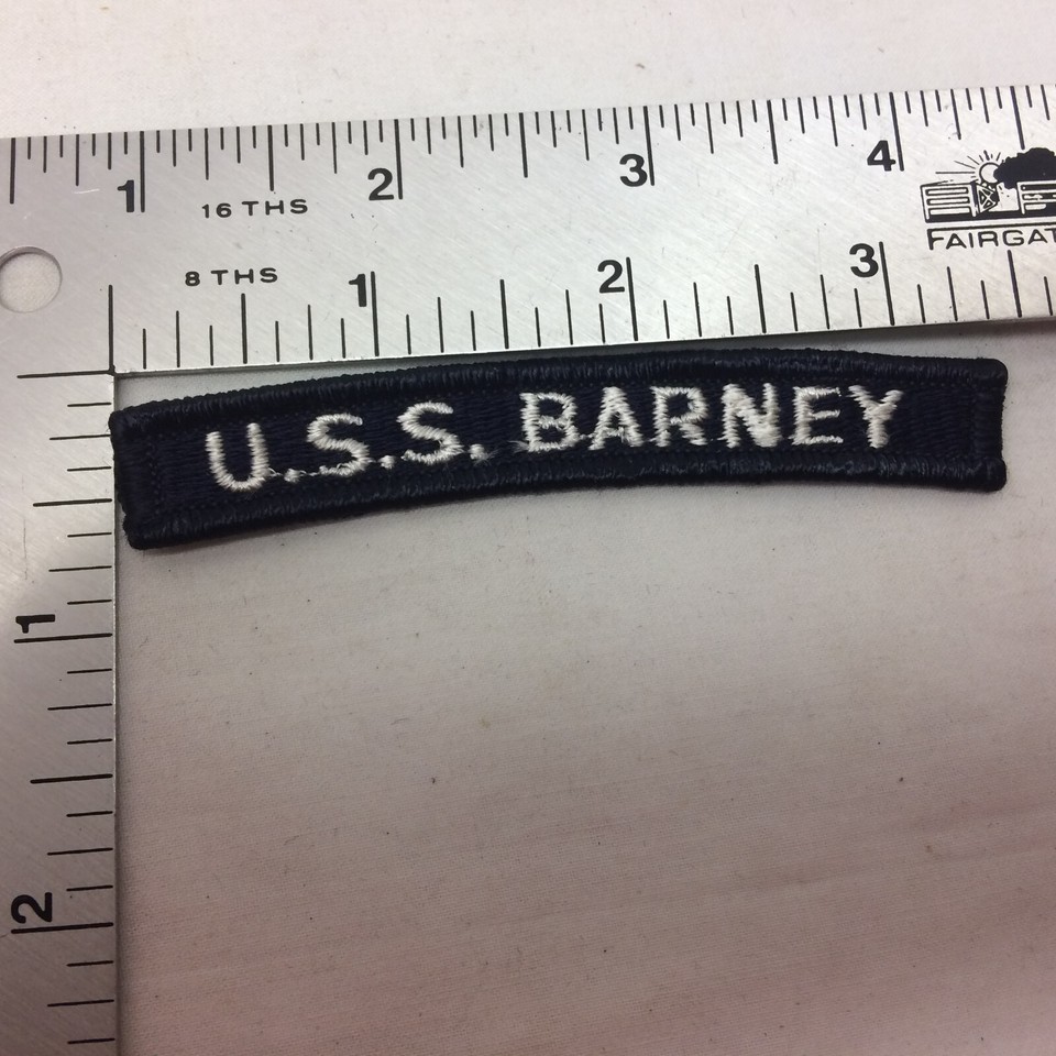 Military Patch U.S.S. Barney US Navy Ship Uniform Shoulder Arc Tab ...