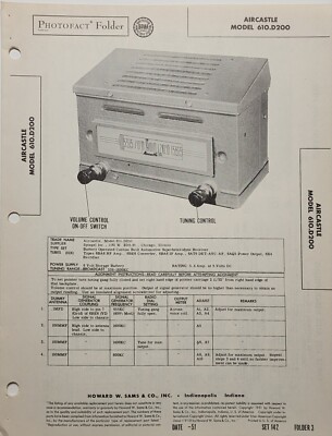 SAMS PHOTOFACT SERVICE MANUAL 142-3 AIRCASTLE RADIO 610.D200 | eBay