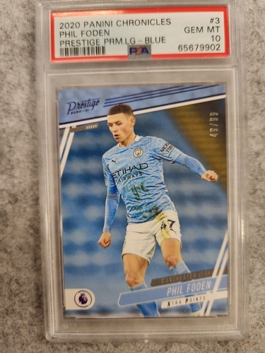 2020-21 Panini Chronicles Prestige Blue Parallel PHIL FODEN /99 PSA 10 ...