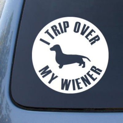 TRIP OVER MY WIENER - Dog Dachshund - Vinyl Decal Sticker | eBay