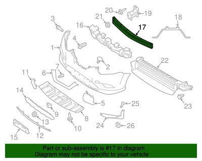 New Genuine Nissan Armature Assy-Front Bumper 620306FV0A / 62030-6FV0A ...