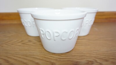 CRATE AND BARREL CERAMIC POPCORN BOWLS SET OF 3 | eBay