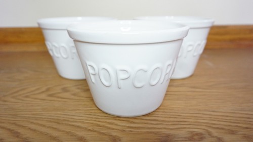 CRATE AND BARREL CERAMIC POPCORN BOWLS SET OF 3 | eBay