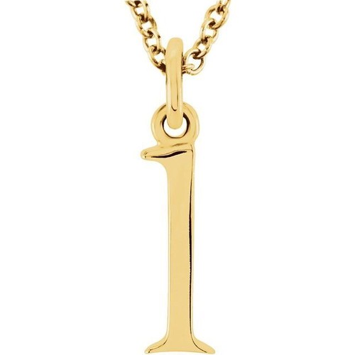 18K Yellow Gold-Plated Sterling Silver Lowercase Initial l 16" Necklace ...