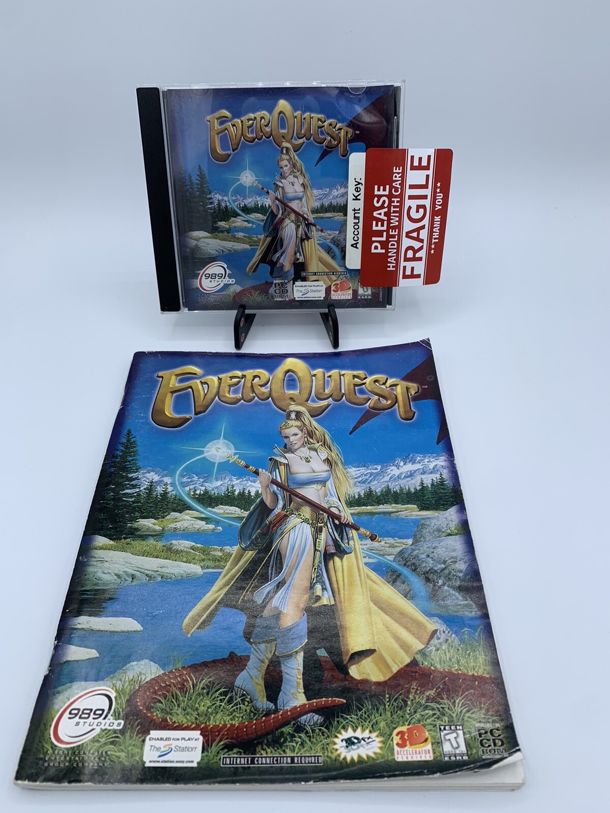 Everquest PC Big Box MANUAL & Game ONLY-Softcover 989 Studios Teen 1998 ...