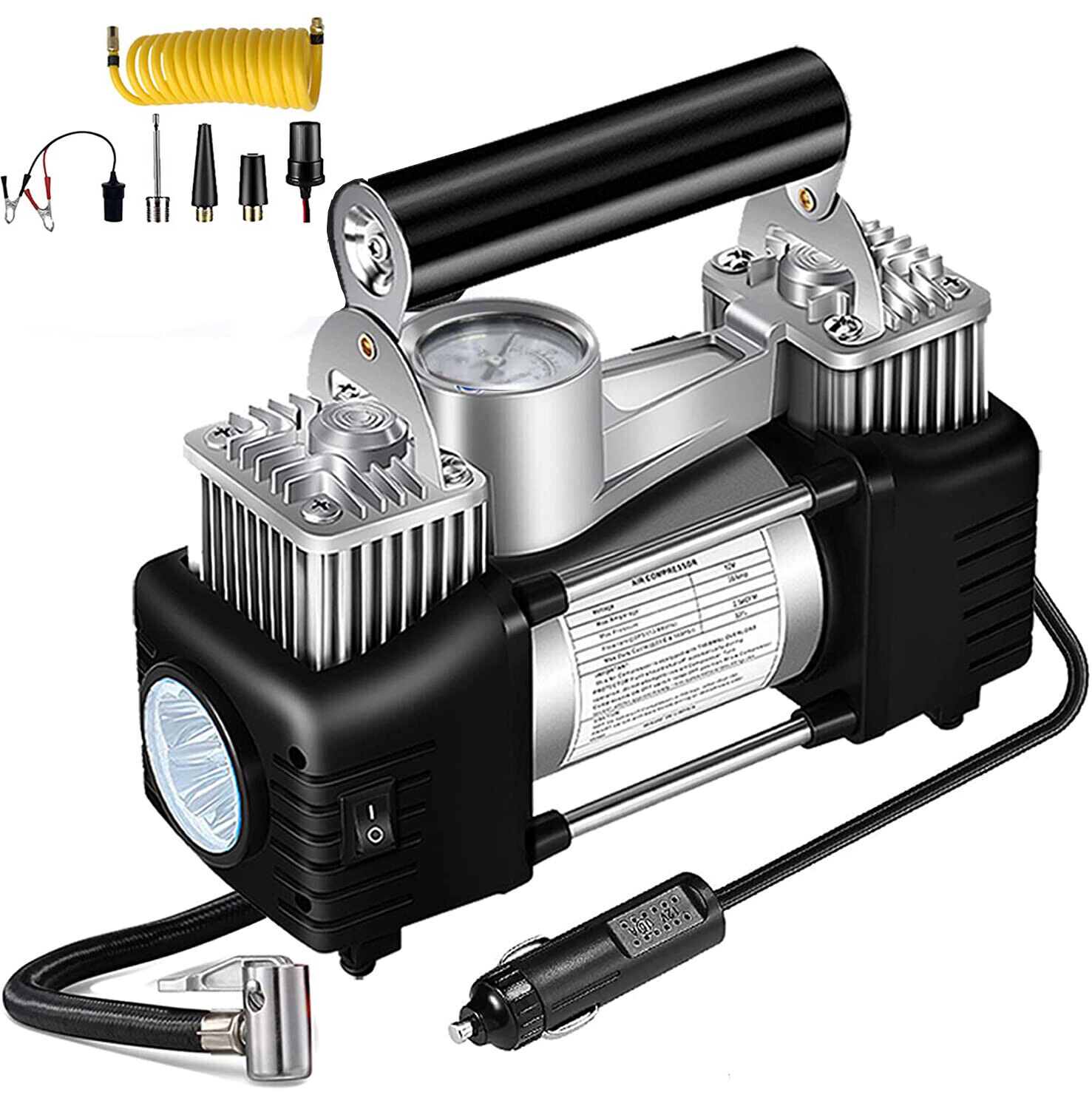 Portable Air Compressors Car Tyre Auto Tire Inflator Pump 12V 150PSI ...