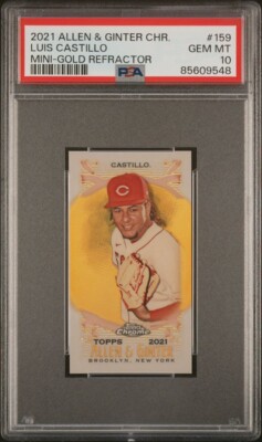 Luis Castillo - 2021 Allen & Ginter Chrome Mini Gold Refractor PSA 10 ...