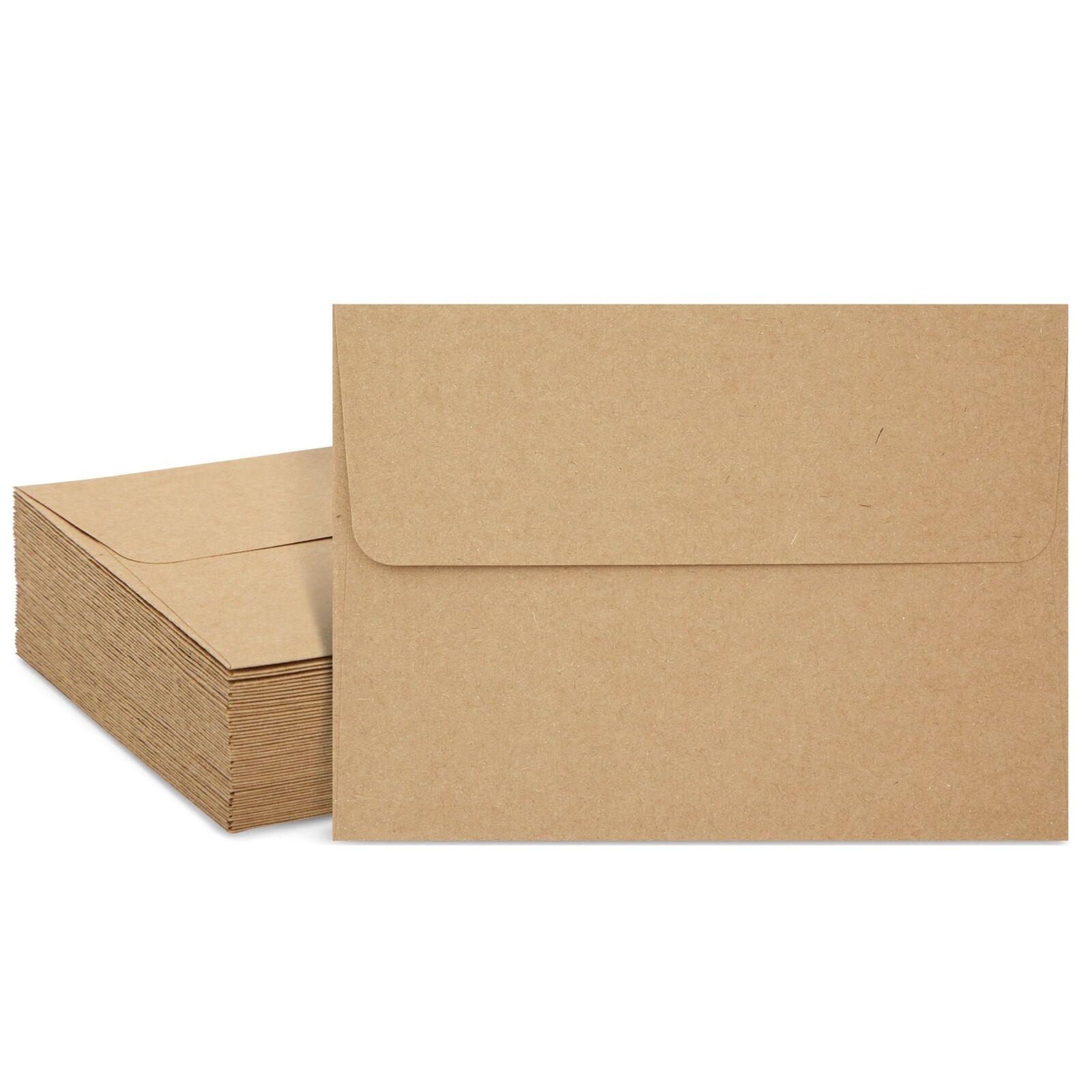 50-Pk A7 Brown Kraft Paper Envelopes with Self-Sealing Flaps for 5x7 ...