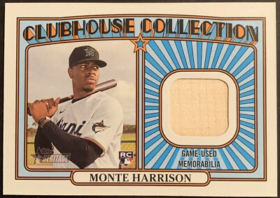 2021 TOPPS HERITAGE HIGH NUMBER MONTE HARRISON GAME USED BAT #CC-MH ...