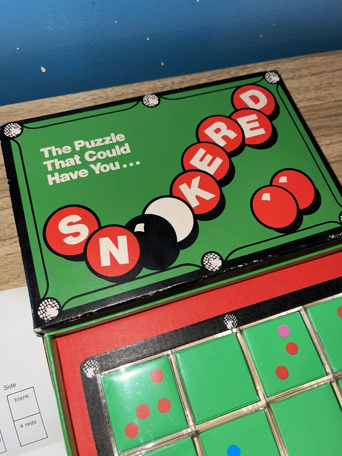 Vintage Snookered Puzzle Board Game Toy Snooker Retro Wellingtons Boxed ...
