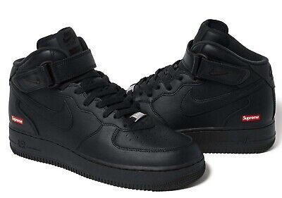 Supreme × Nike Air Force 1 Mid Black FZ8784-001 US7 - 11 Supreme × Nike Air Force 1 Mid Black FZ8784-001 US7 - 11