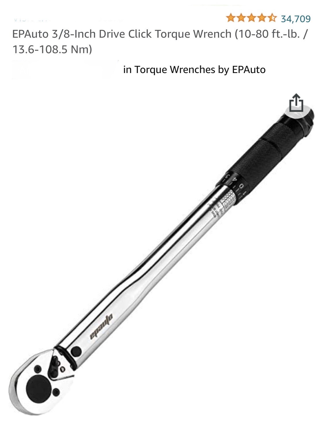 EPAuto 3/8-Inch Drive Click Torque Wrench (10-80 ft.-lb. / 13.6-108.5 ...