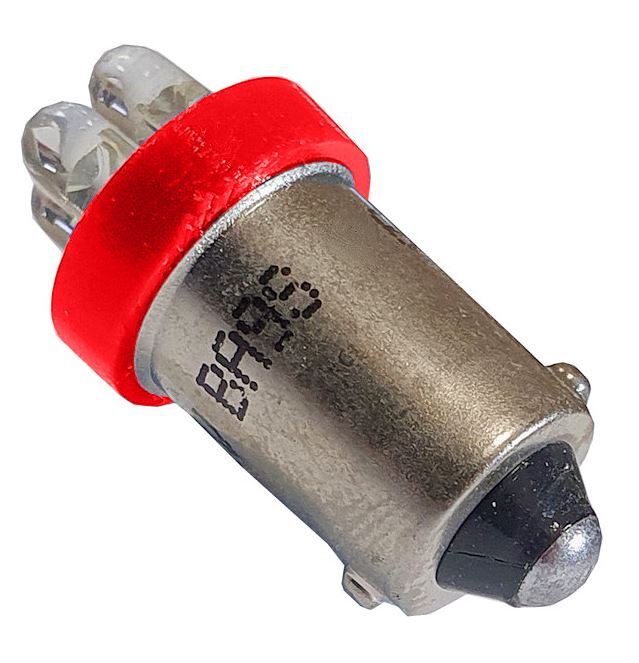 PAIR 12v BA9S LED RED BA9S 4 LED 40LM IDEAL FOR PARK LIGHT OR DASH | eBay