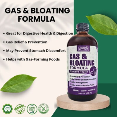 GAS & BLOATING Formula By Livingston Natural Herbal Labs, Plant-Based ...