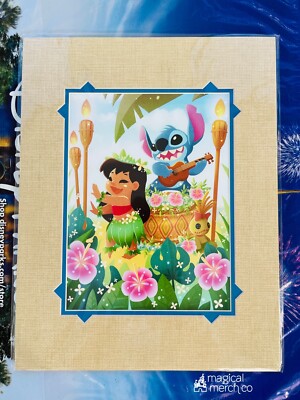 2020 Disney Parks June Kim Lilo & Stitch Hula Time 14x18" Matted Print ...