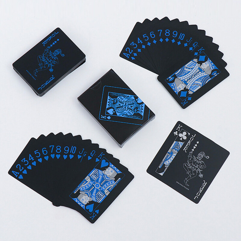 Black Plastic Magic Poker Pvc Waterproof Chess And Card Casual Game ...