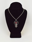 Wizard Pentacle with Red Stone Silver Finish Pendant Necklace NK-405R ...