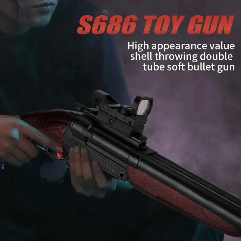 Double-Barreled Shotgun Soft Bullet Toy Gun -Realistic, Two-Mode, Gift ...