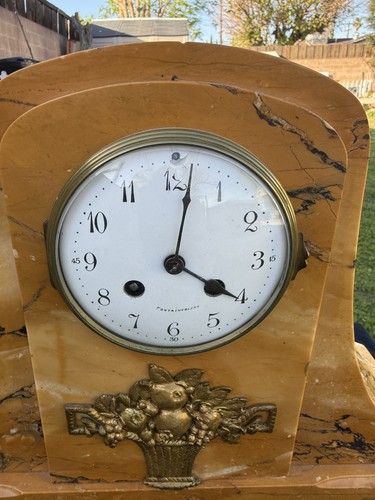 Antique French Sienna Marble Clock | eBay