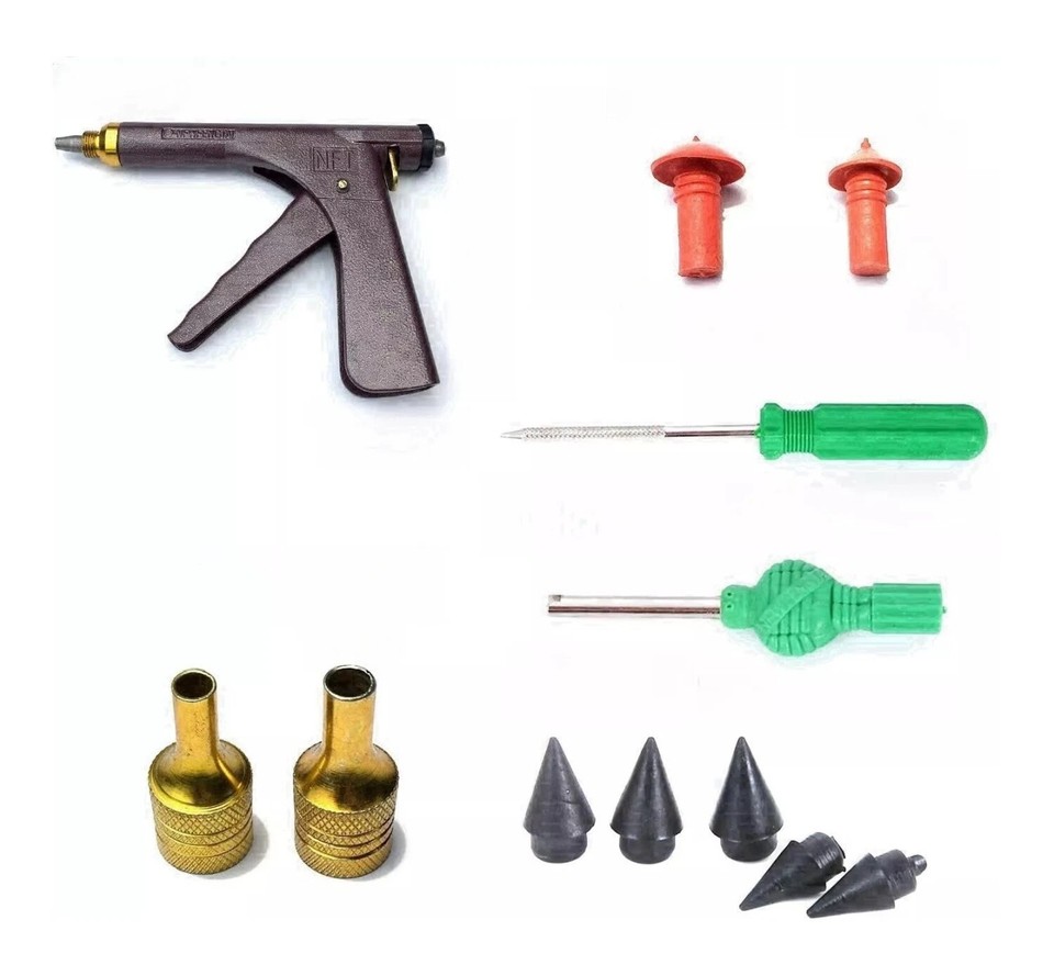 Tire Plugger Tubeless Tire Wheel Repair Gun Kit Mushroom Plug Probe ...