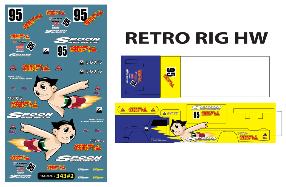 ASTRO BOY Waterslide Decals White Toner CUSTOM 1/64 Cars, Hot Hw # 343 ...