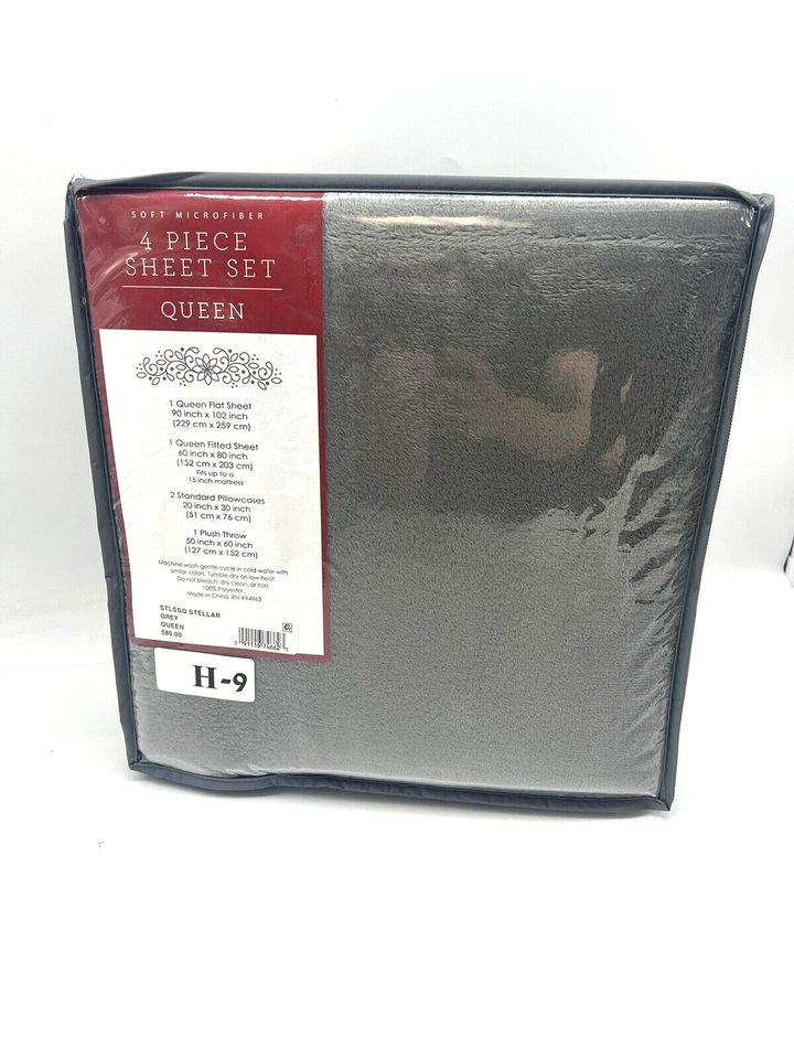 TRADITIONS COLLECTIONS 4-PIECE SHEET SET WITH PLUSH THROW QUEEN ...