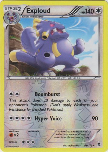 Exploud - 85/119 - Rare - Reverse Holo x1 - Lightly Played - XY Phantom Forces | eBay