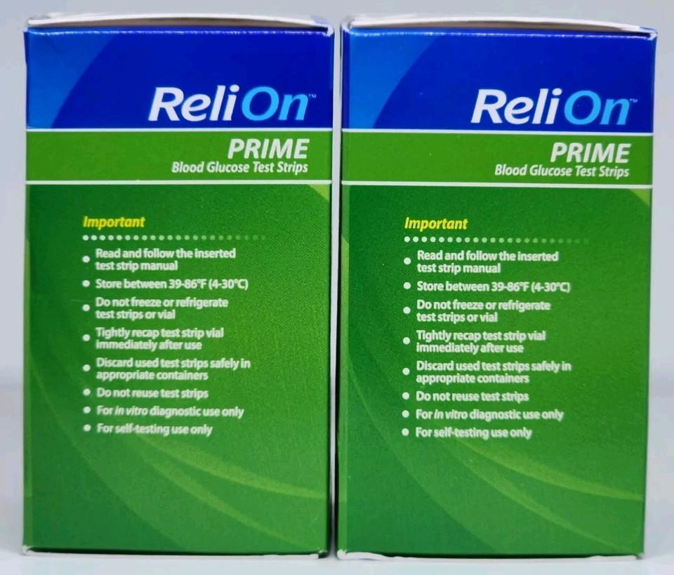 ReliOn Prime Blood Glucose Test Strips - 100 Count New in Box Exp 01/16 ...