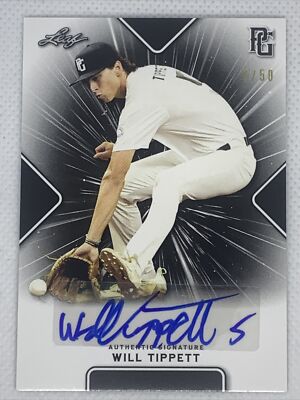 2021 LEAF PERFECT GAME AUTO WILL TIPPET BLACK PAPER 7/50 | eBay