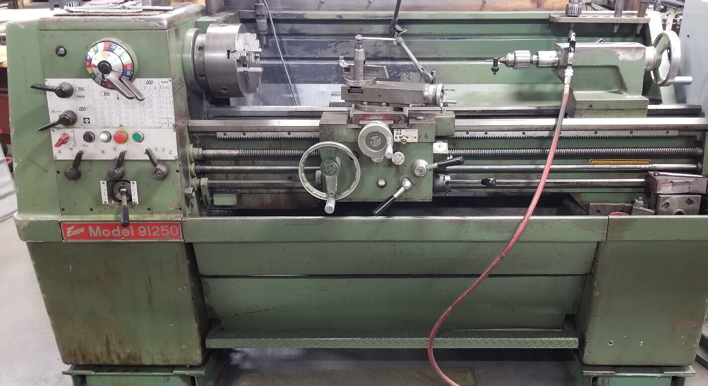 15.25" x 50" Enco Model 91250 Engine Manual Lathe 2 chucks 2 steady ...