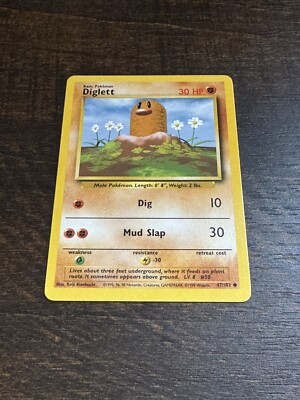 Pokémon TCG Diglett Base Set 47/102 Regular Unlimited Common NM | eBay