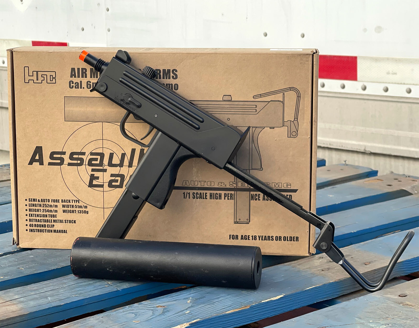 Full Semi Auto SMG MAC 11 Gas Blowback TSD Metal Airsoft Rifle w/Mock ...