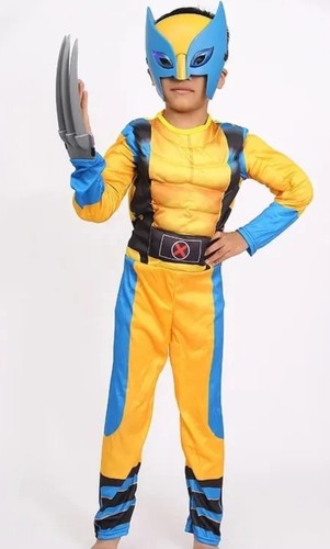 Wolverine Cosplay Costume Superhero Muscle Jumpsuit Claws Cape Suit ...