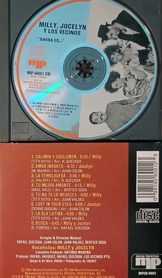 MILLY JOCELYN Ahora Es! by Milly y los Vecinos 1989 CD Juan Colon ...