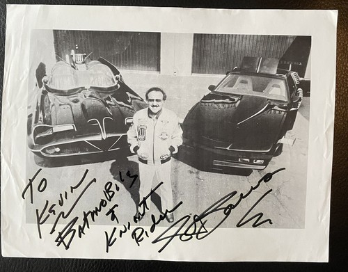 SIGNED PHOTO OF "BATMOBILE" and “KNIGHT RIDER” BY ITS CREATOR GEORGE ...