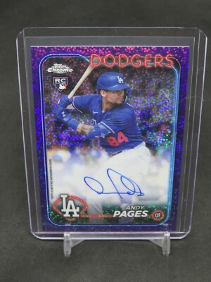 2024 TOPPS CHROME ANDY PAGES PURPLE SPECKLE RC AUTO /299 LOS ANGELES ...