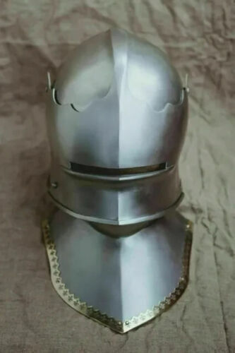 18 Ga Medieval Knight Wearable Cosplay Costume Combat Sallet Helmet ...