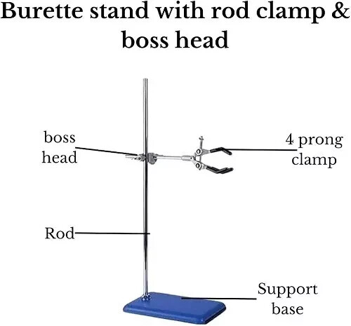 Burette stand with rod clamp & boss head pack of 4 | eBay